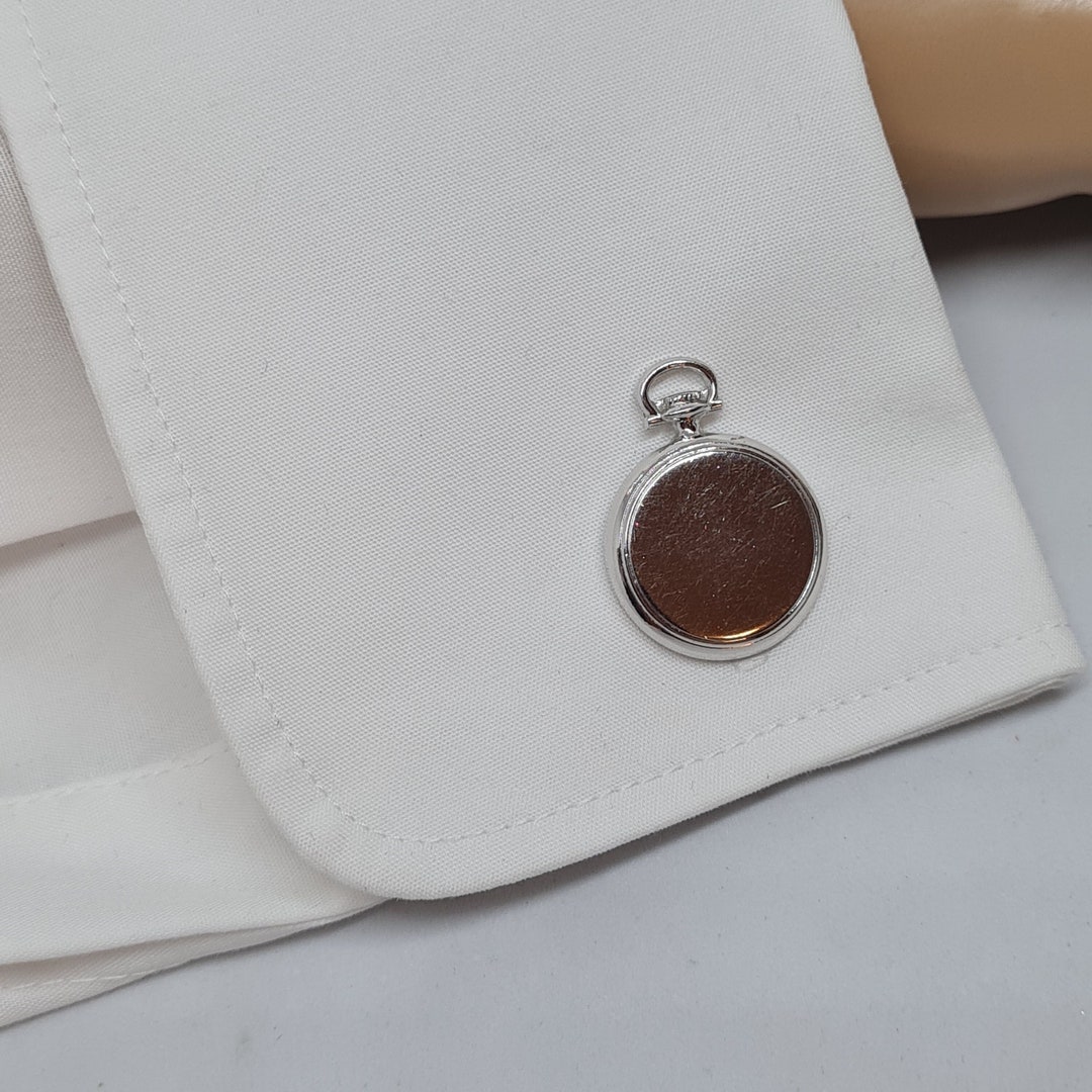 Vintage SWANK Cuff Links: Silver Tone Pocket Watch Design - Etsy