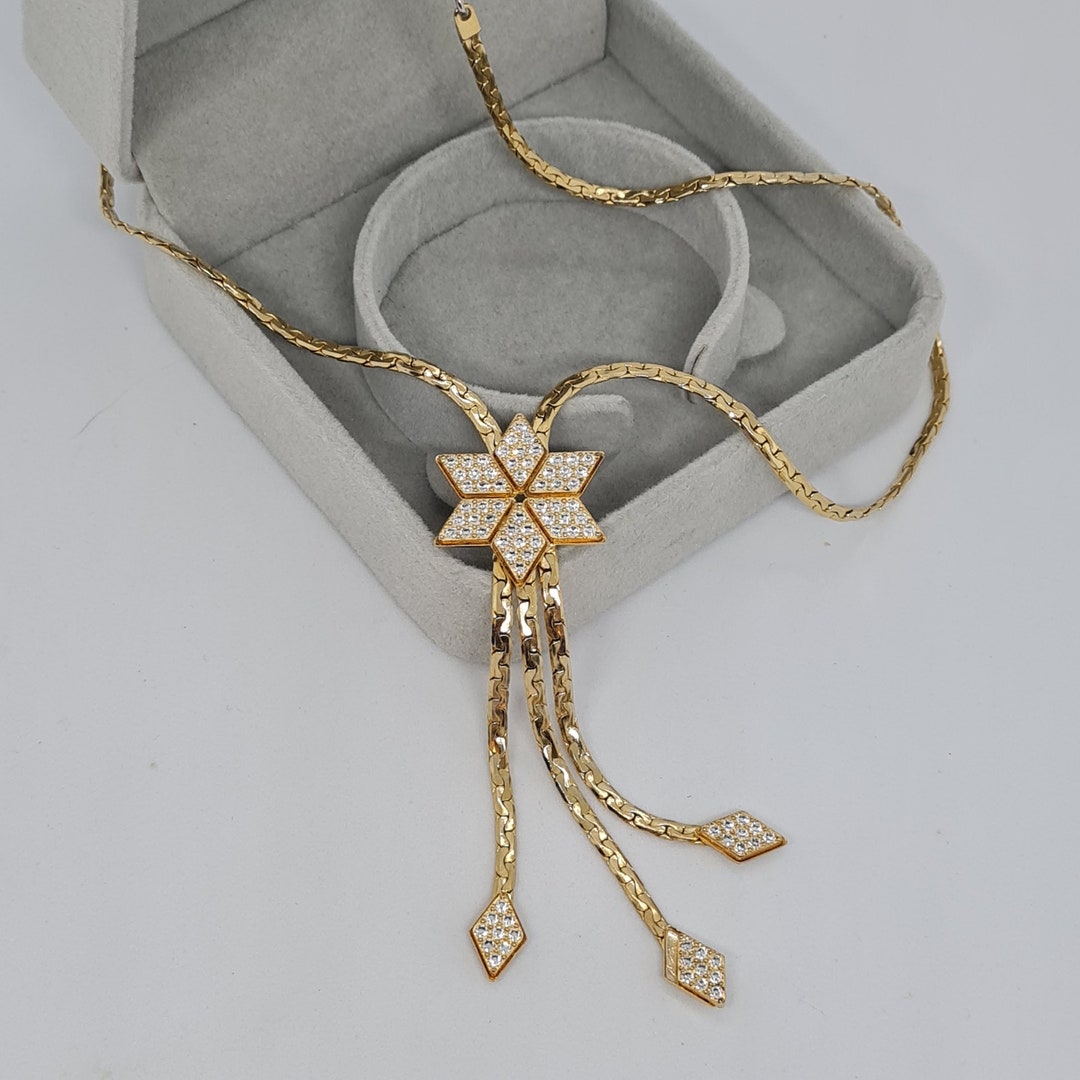 Vintage PENNINO Bolo Style Chain Necklace Gold Tone Chain Necklace With ...