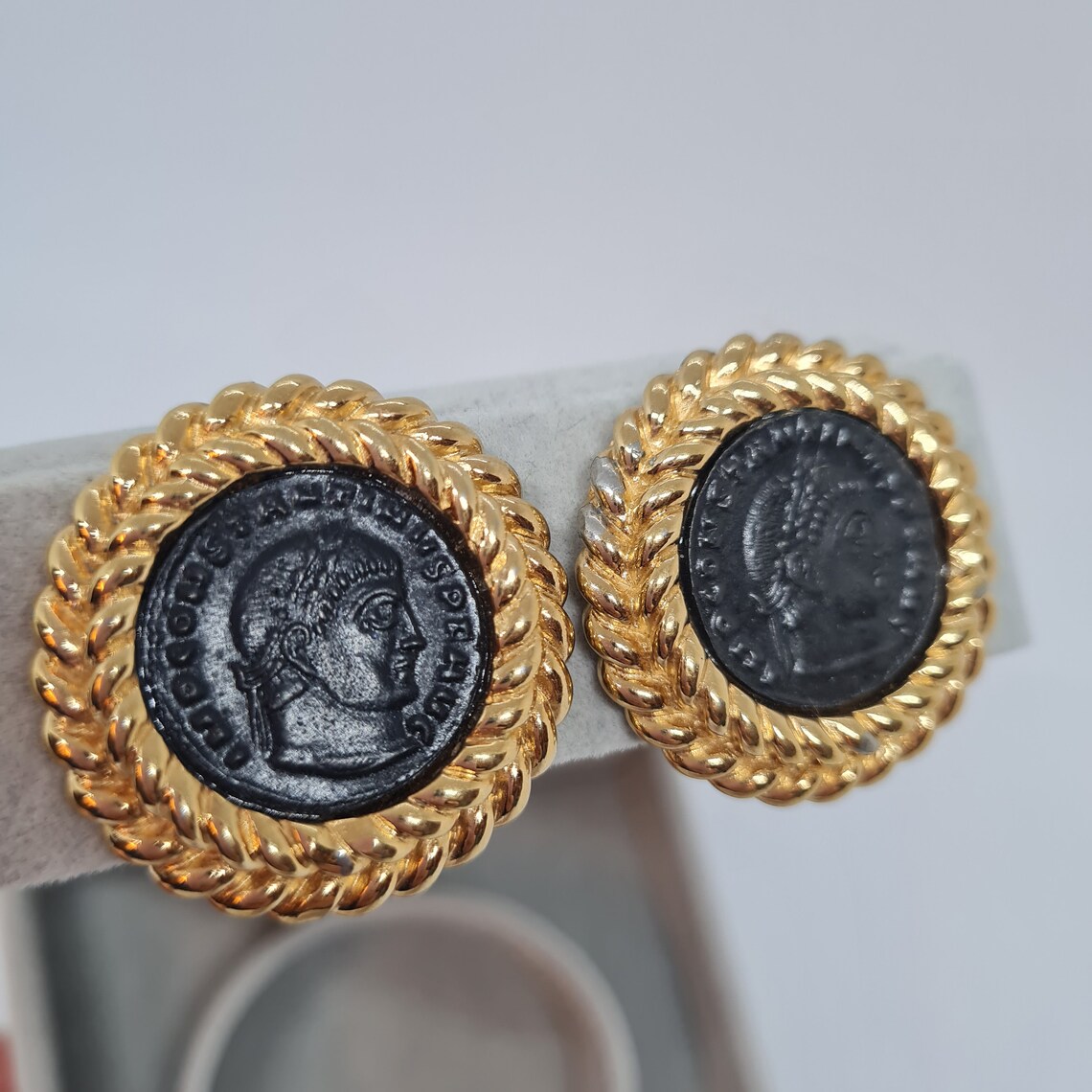 Vintage CINER Ancient Roman Coin Clip Earrings Gold Tone - Etsy