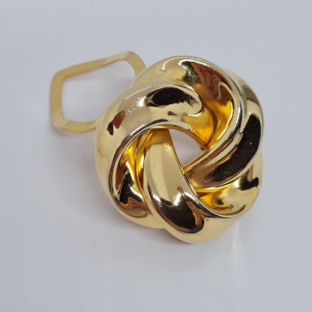 Vintage Knot Scarf Clip Gloss Gold Tone Metal Swirl Scarf Clip - Etsy