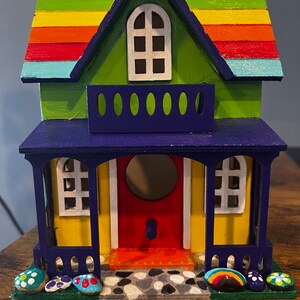 Rainbow Birdhouse - Etsy