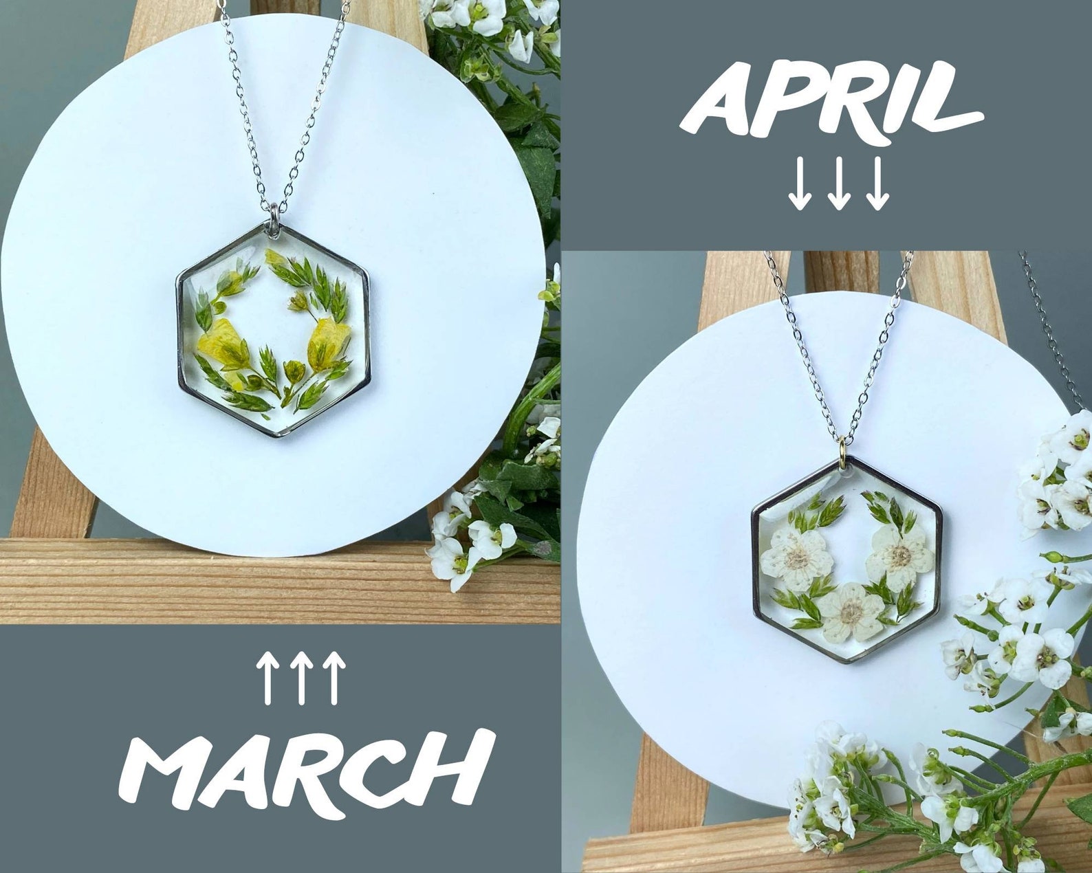 Birth Flower Jewelry Birth Flower Necklace Birth Month - Etsy