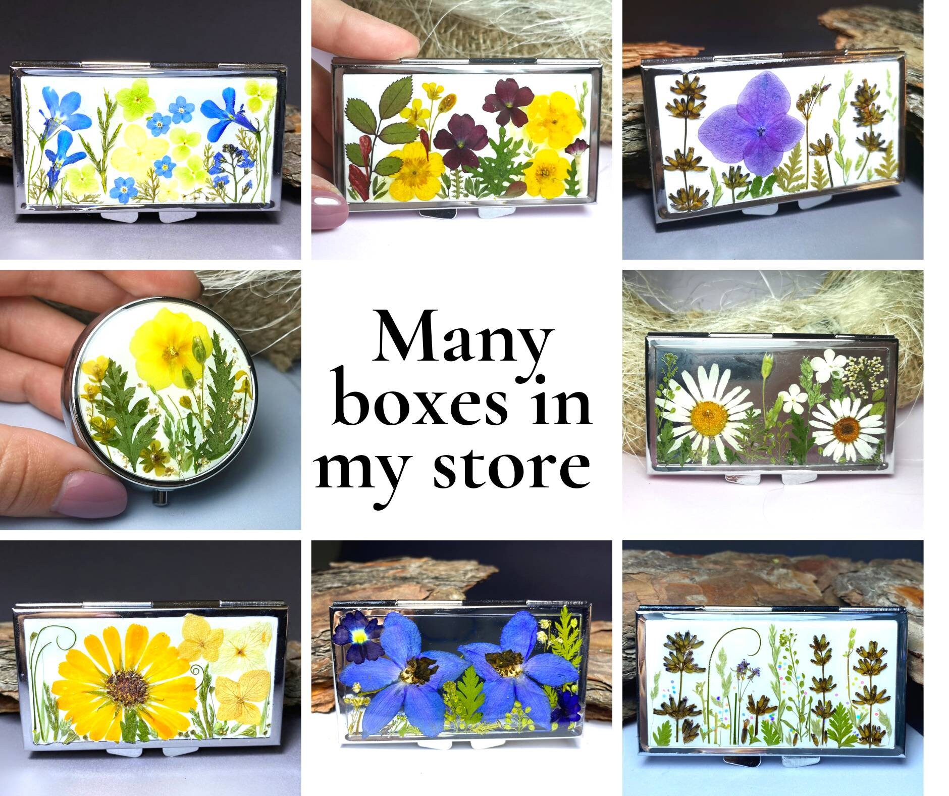 Real Flower Pill Organizer Daily Pill Box Pill Box Cute | Etsy