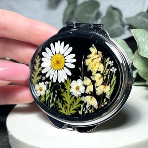 Real Dried Flowers Mirror, Pocket Mirror, Compact Mirror, Hand Mirror ...