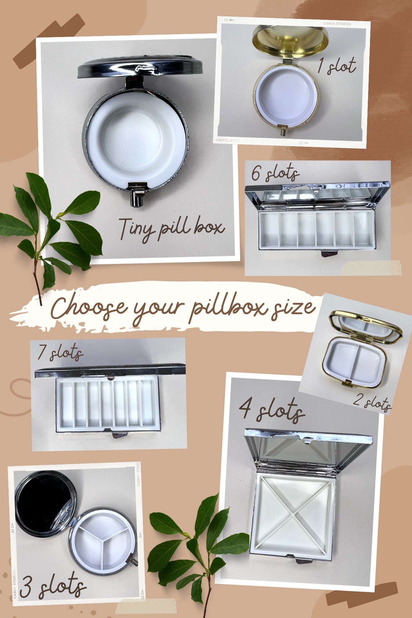 Small Pill Box, Tiny Pill Box, Pill Organizer, Pill Case, Pill ...
