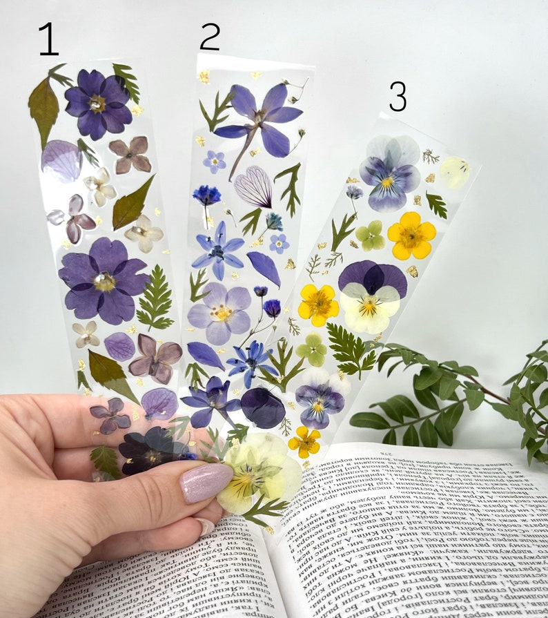 Pressed Flower Bookmark Laminated Bookmark Custom Bookmark - Etsy