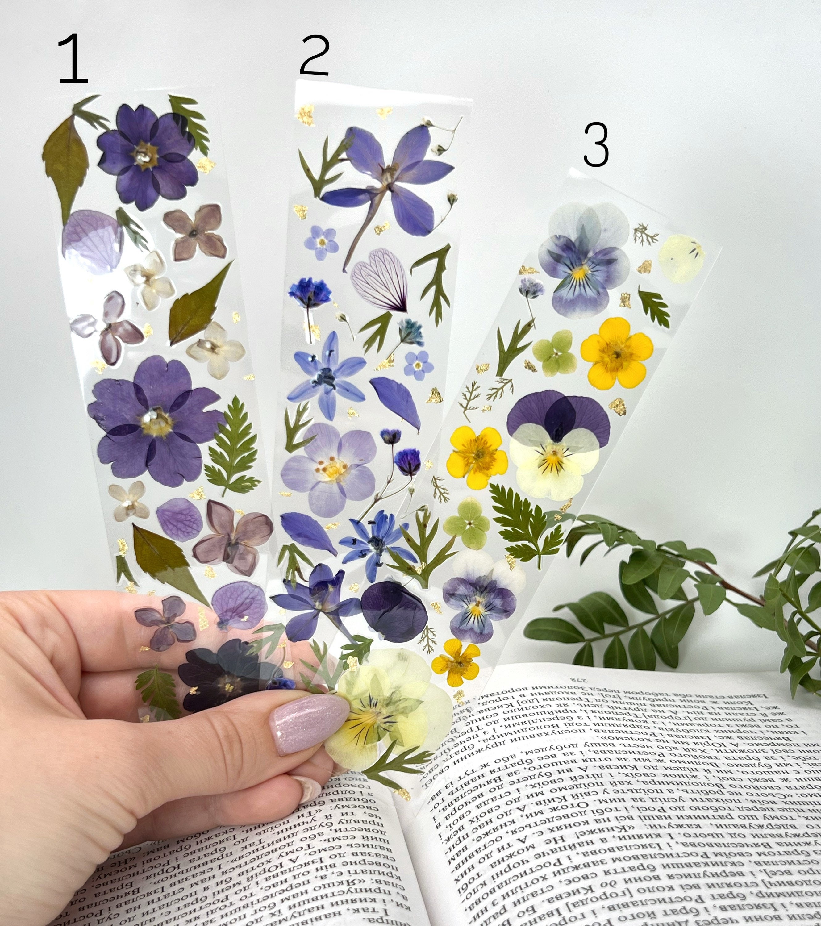 Pressed Flower Bookmark Laminated Bookmark Custom Bookmark - Etsy