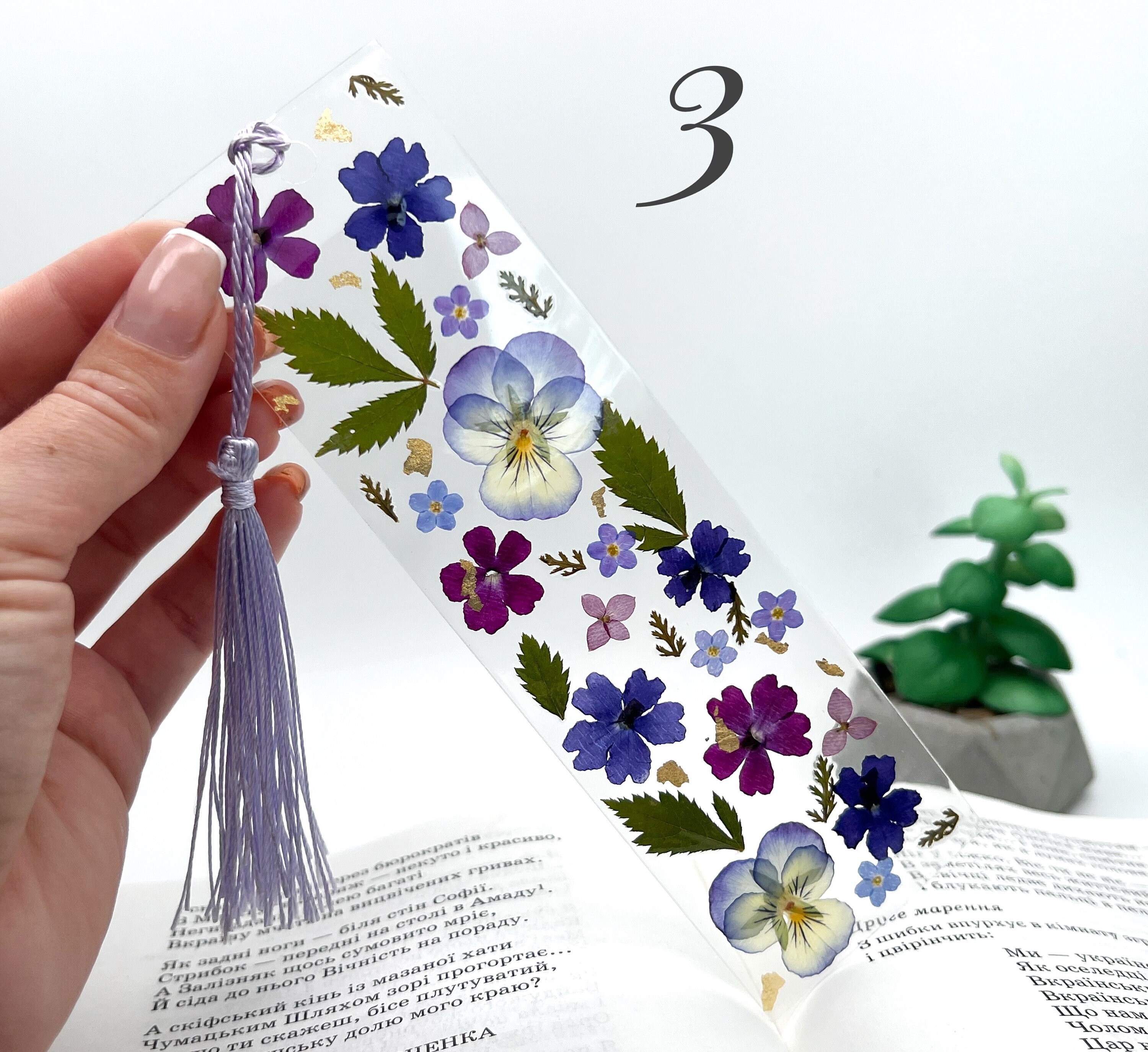 Pressed Flower Bookmark, Laminated Bookmark, Custom Bookmark, Cute ...