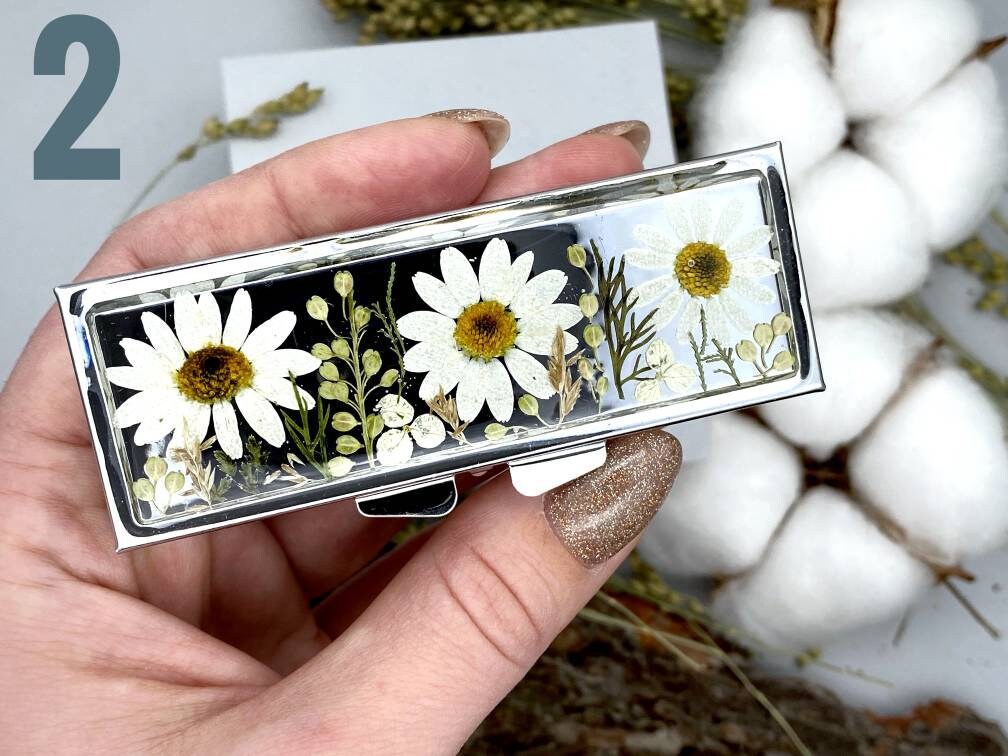 Real Flower Pill Organizer Daily Pill Box Pill Box Cute | Etsy