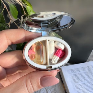 Pill Box, Pill Organizer, Small Pill Box, Pill Box for Purse, Pill Case ...
