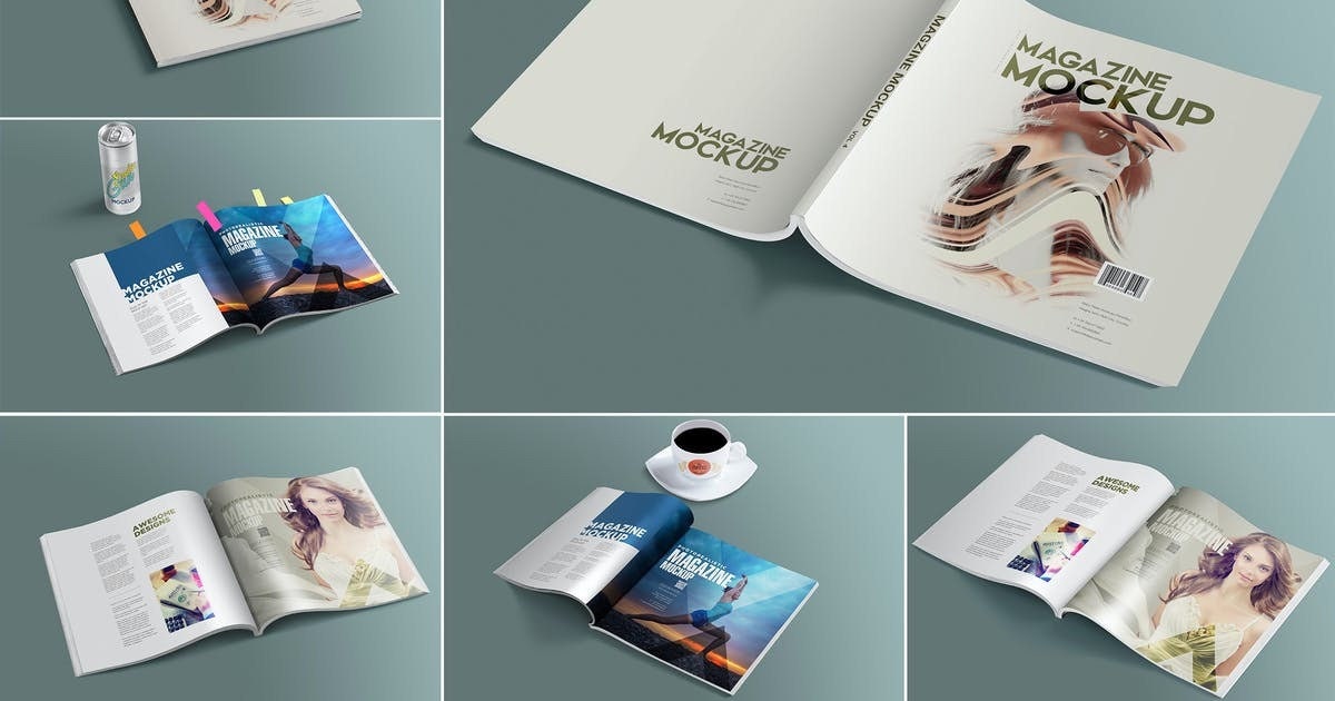 Open & Close Magazine Mockups - Etsy