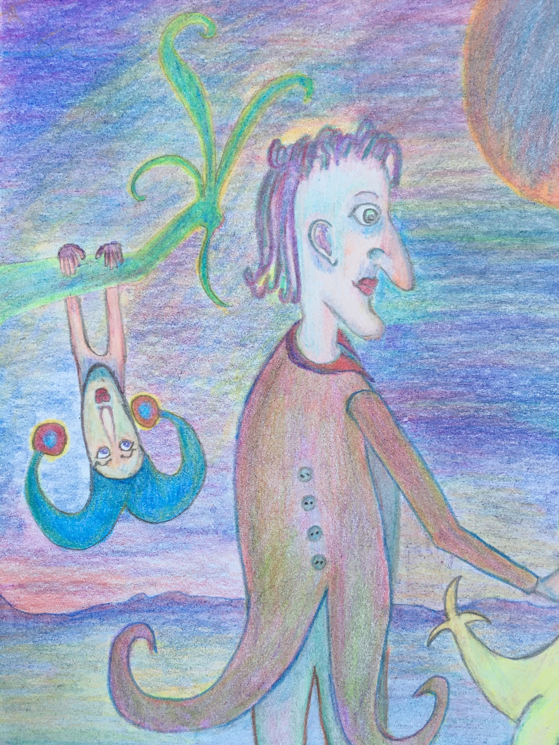 Original Pencil Drawing Colored Pencil Drawing Original Art - Etsy