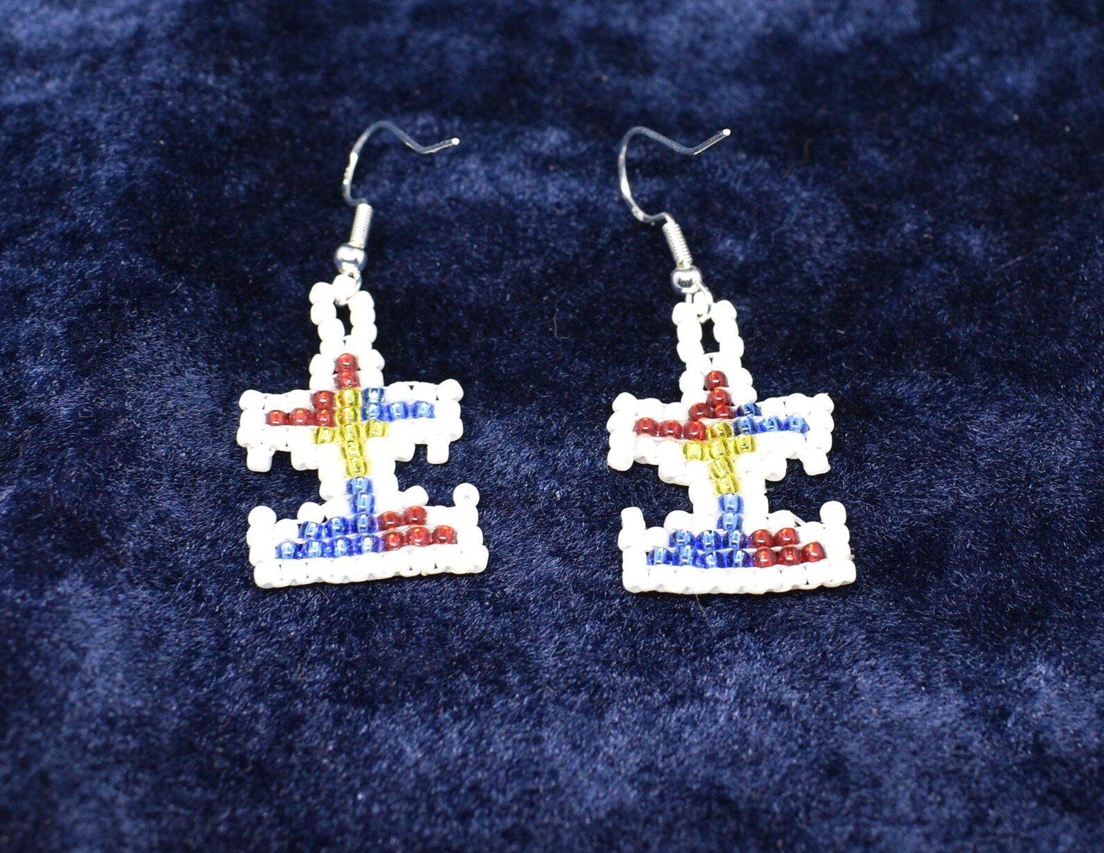 Beaded puzzle Piece Earrings - Etsy