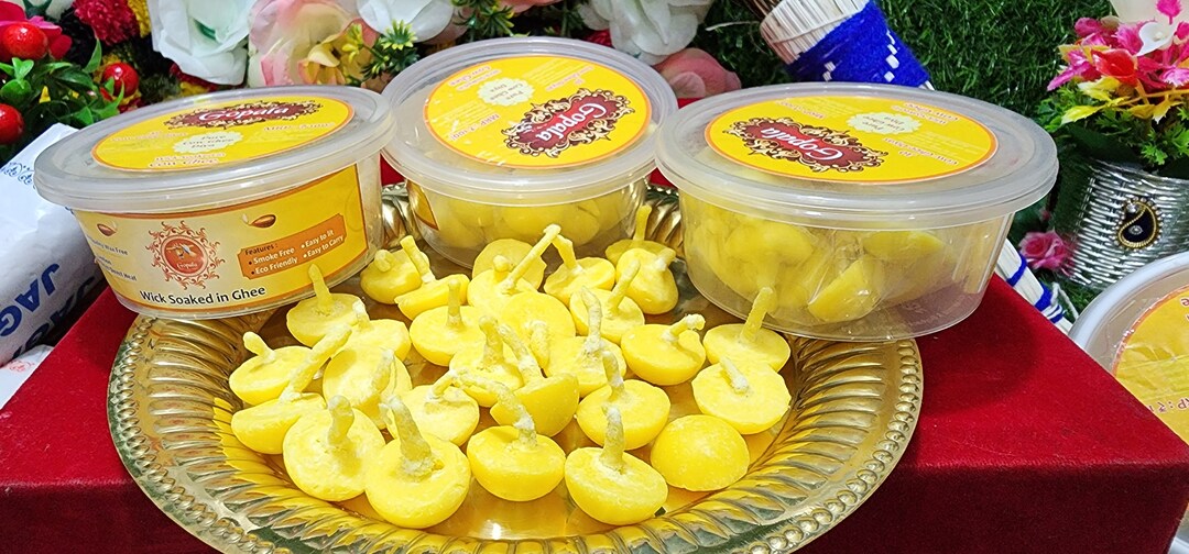 Pure Cow Ghee Wicks 240 Piece, Cow Ghee Diya Batti, Batti, Ghee Candles ...