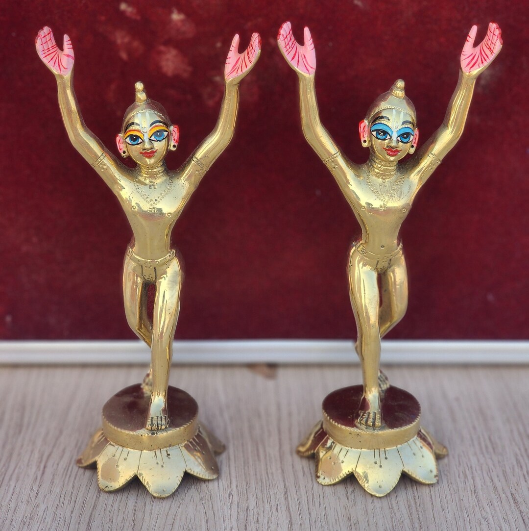 9inch Gaur Nitai Brass Statue ,goura Nitai Brass Deties Made in ...