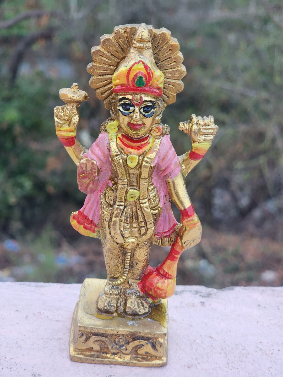 5inch Vishnu Narayan ,chaturbhuj Vishnu Brass Murti , Laxmi Vishnu Narayan Bhagvan Brass Murti ...