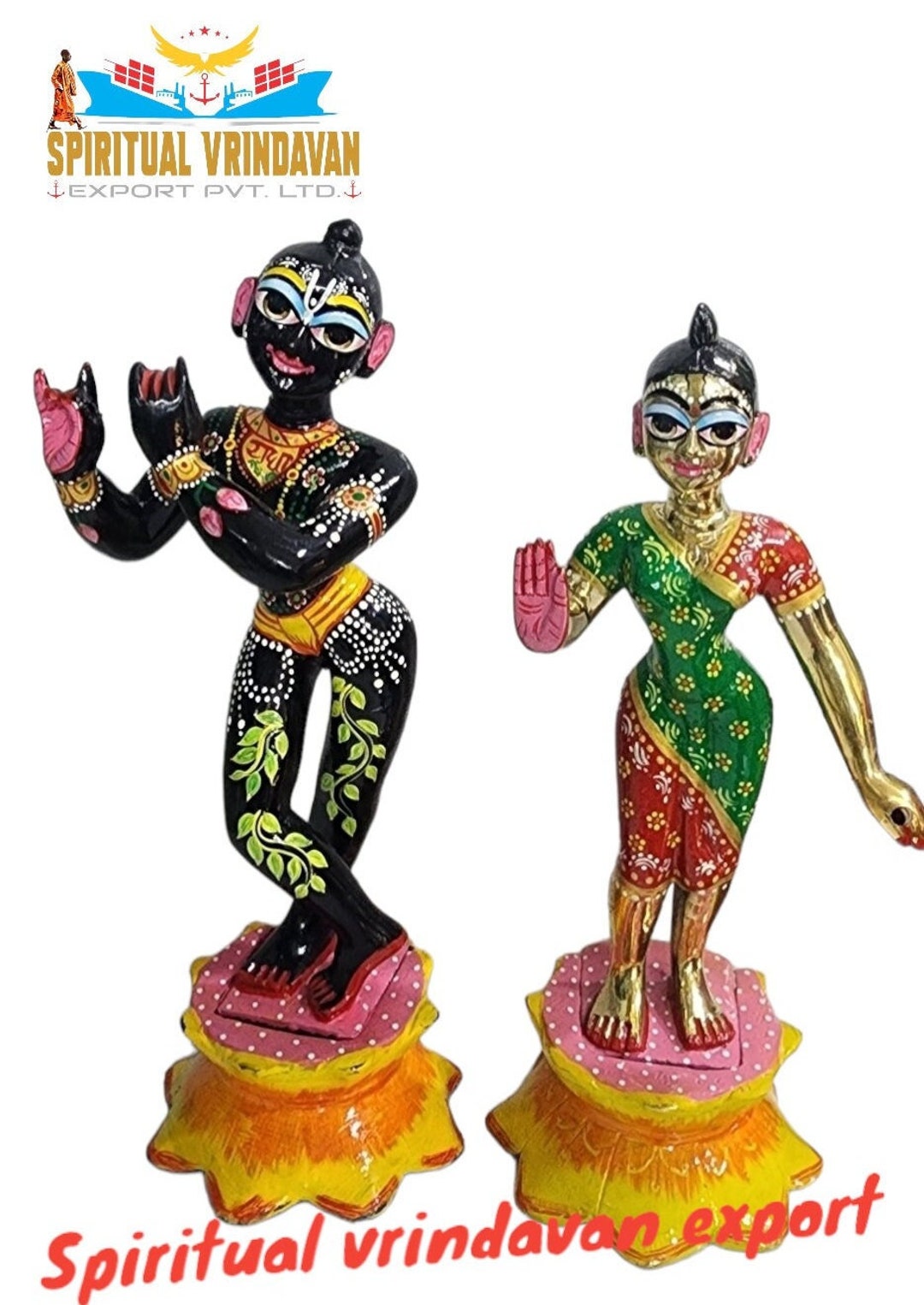 12inch/30cm 6.5kg Multicolor Full Radha Krishna Brass Murti Very ...