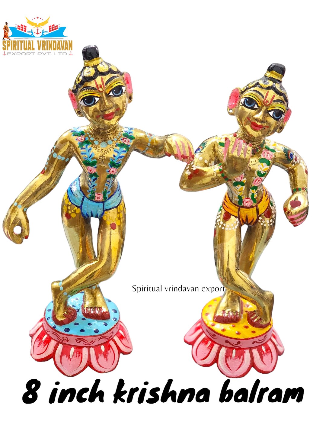 8inch/20cm Krishna Balram Deties/iskcon Murti/ Krishna Balram Deties ...