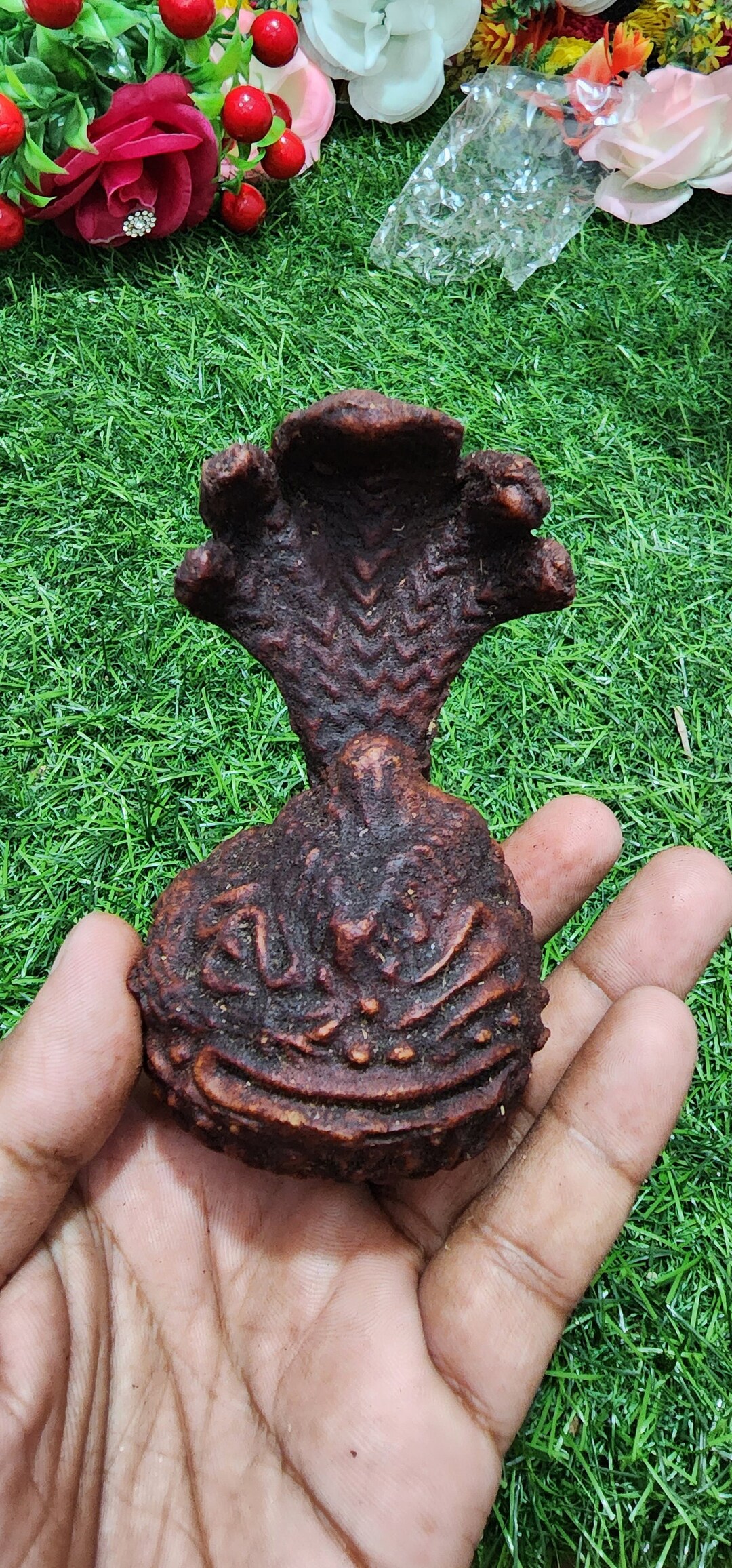 4.5 Inch Natural Big Nag Rudraksh With Shivling and Snake - Etsy