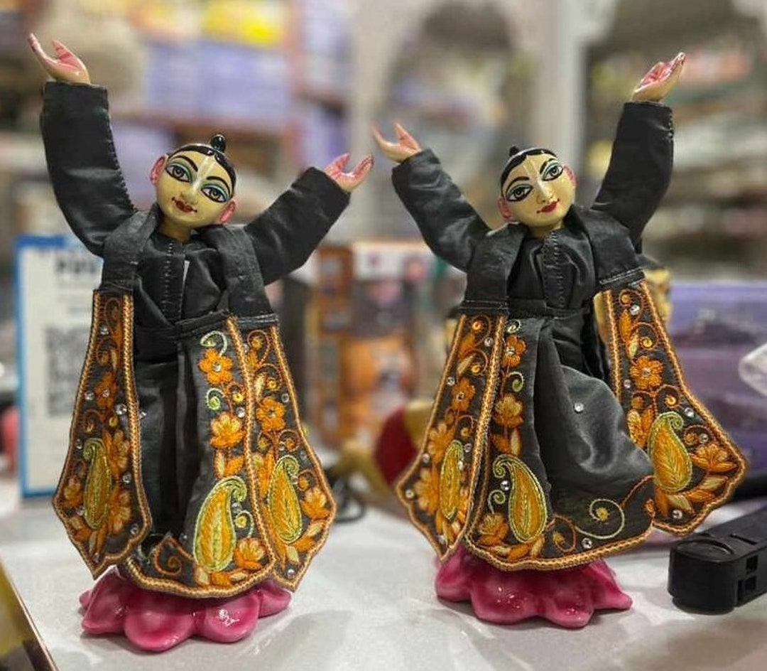 9inch 23/cmpure Marble Dust Handmade Gaur Nitai Murti Made in Vrindavan ...