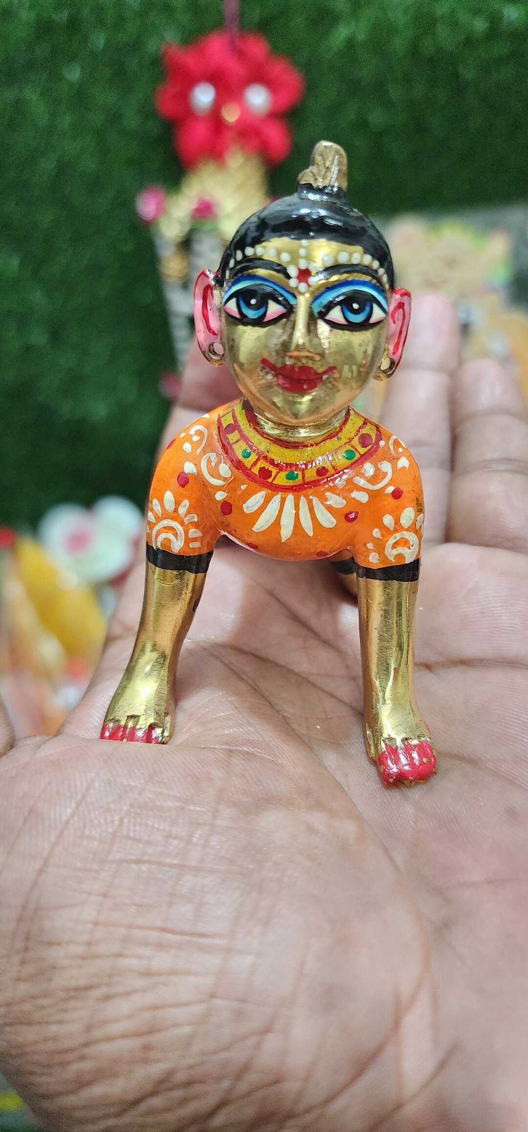 Buy 3inch/8cm Vrindavan Made Radha Rani Pure Brass ,srimati Radha Rani ...