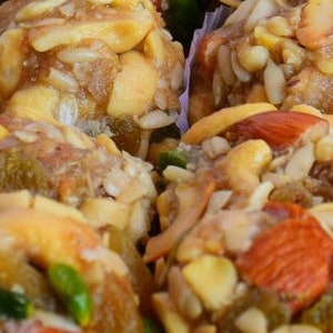 Dry Fruits Laddu Prasad, Offered Prasad From Vrindavan With Tulsi ...