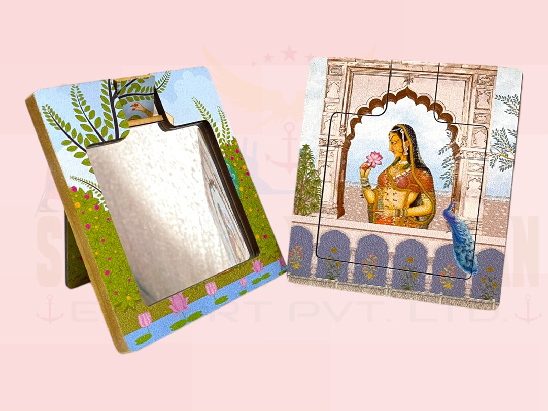 Attractive Wooden Border With Beautiful Painted & Multicolored Radha ...