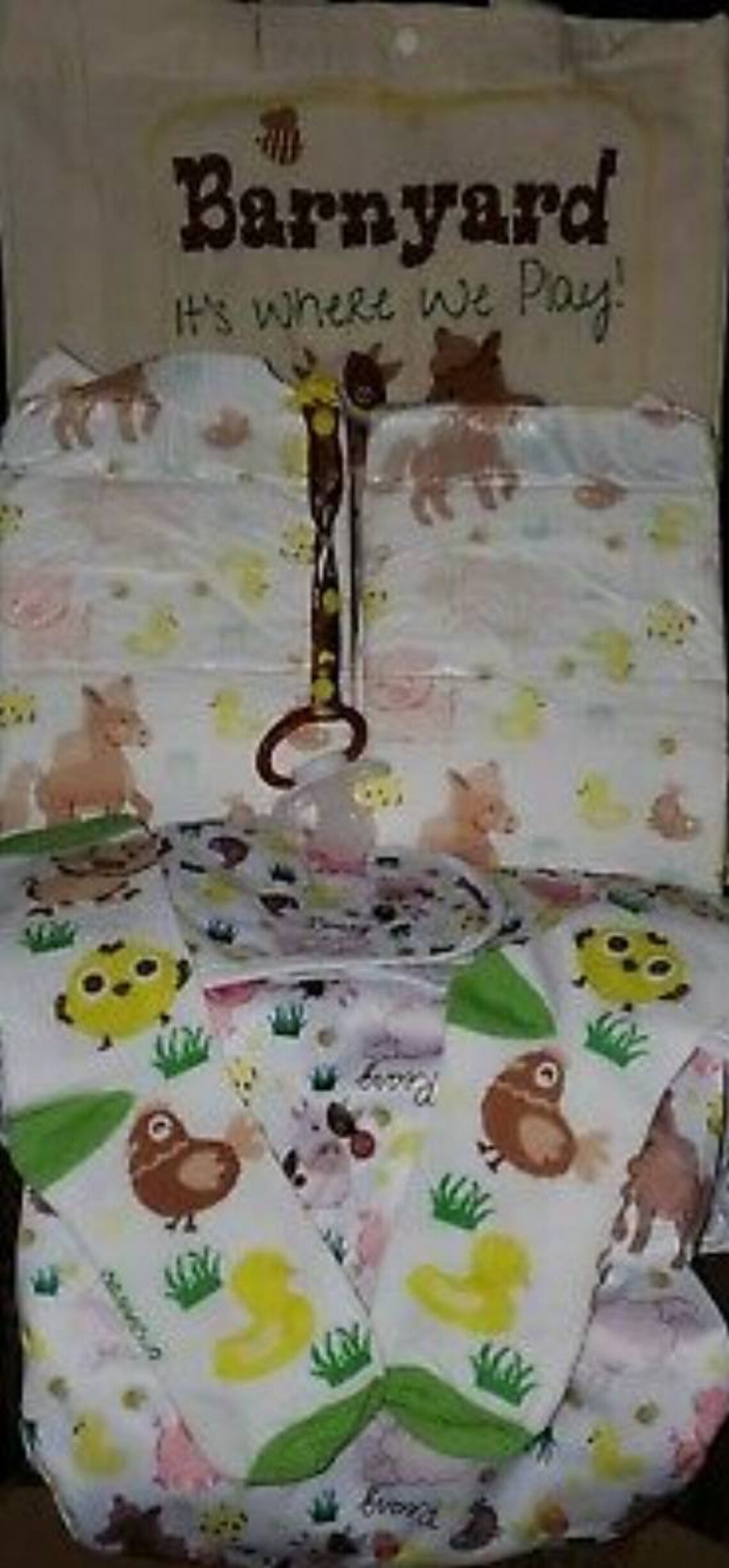 ADULT Rearz Barnyard 7 Piece 2 LG Diaper Combo. 2 LG Matching Diapers 1 ...