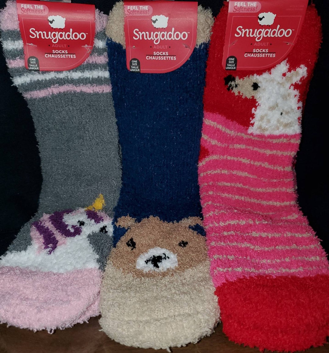 Snugadoo Comfey (3) Pack Tall Warm Socks. Unicorns, Alpacas,and Bears ...