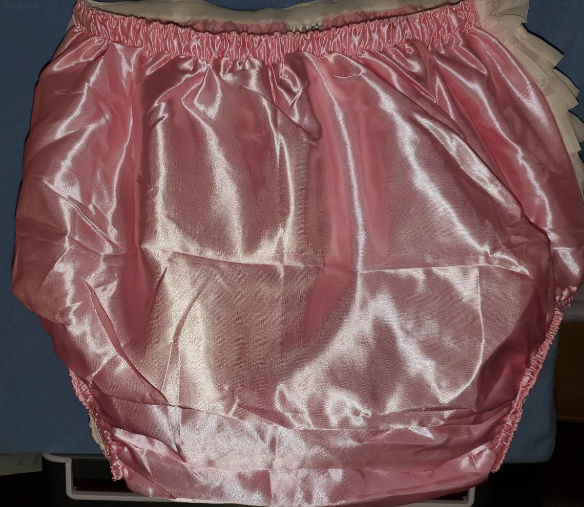 Abdl/pink Rumba Diaper Cover (L) With Plasic Inside Coating and Pretty ...