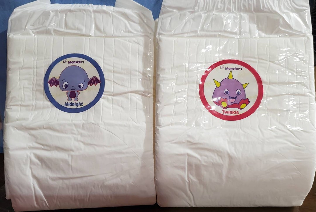 ABDL Rearz Inspire (2) Pack Large Thick Over Night Diapers With Cute ...