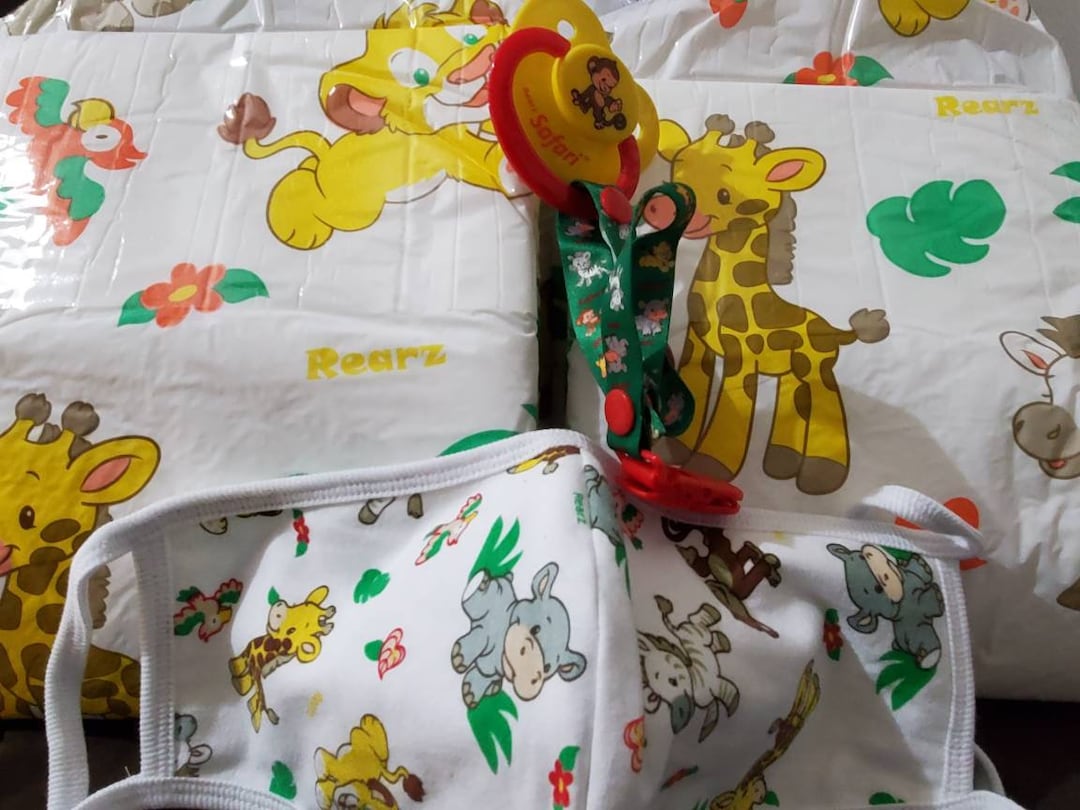 ADULT Diapers Rearz Safari 2 Pack Large Diaper/mask /pacifier Combo. 4 ...