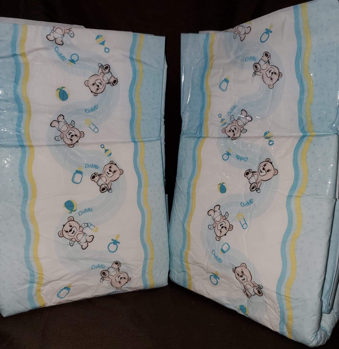 Abdl/adult Diapers Cuddlez Teddy Prints 2 Pk (M) Best If Worn as A Big ...