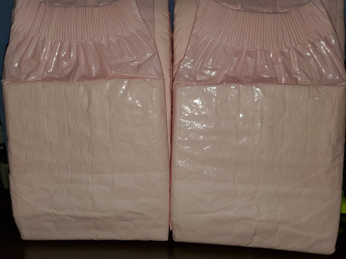 Abdl/diapers Pink Large (2) Pack Over Night Rated Great Protection ...