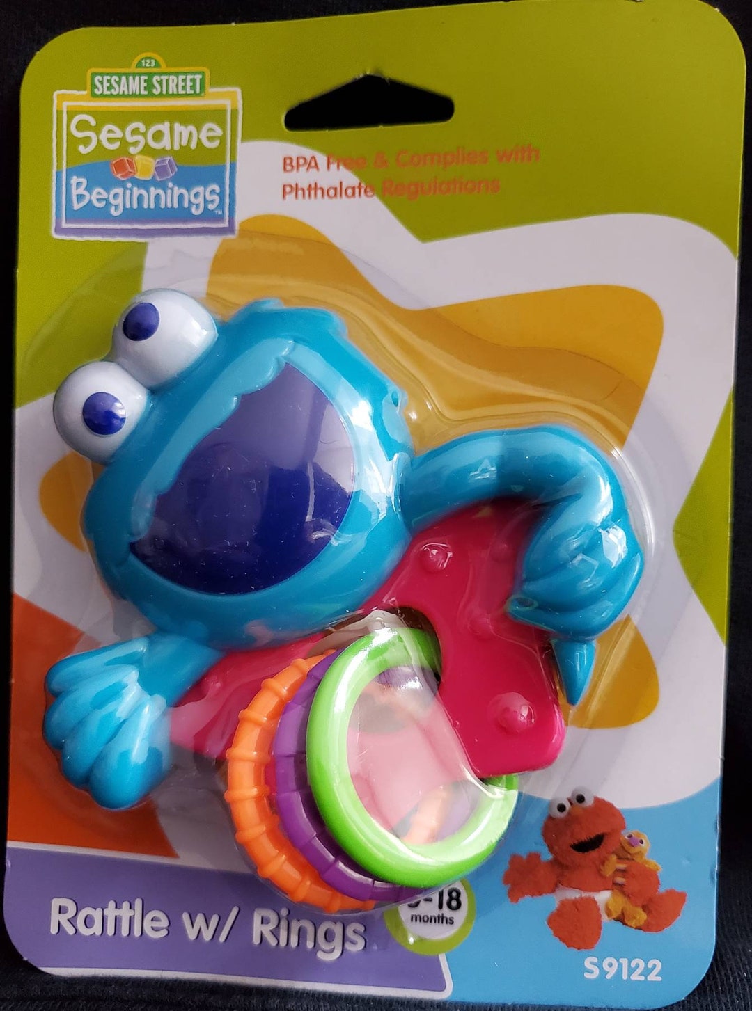 Cookie Monster Rattle With Rings. - Etsy