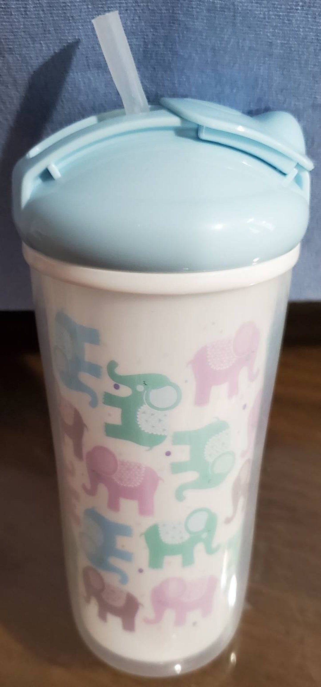 All About Elephants Insulated Sippy Cup With Foldable Straw. 12.2 Ozs ...