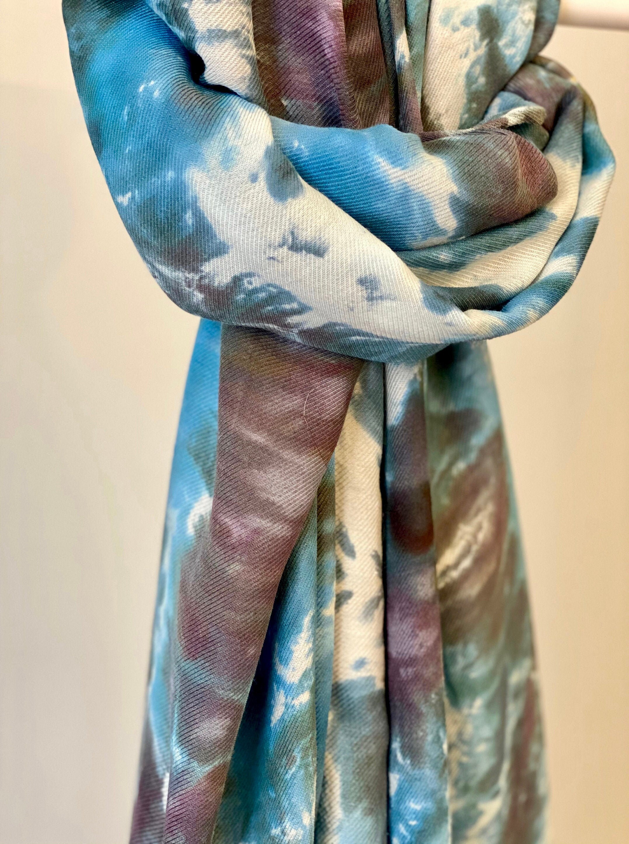 Silk/wool Wrap in Ocean Waves - Etsy