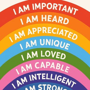 Rainbow Affirmation Wall Art | Positive Daily Affirmations ...