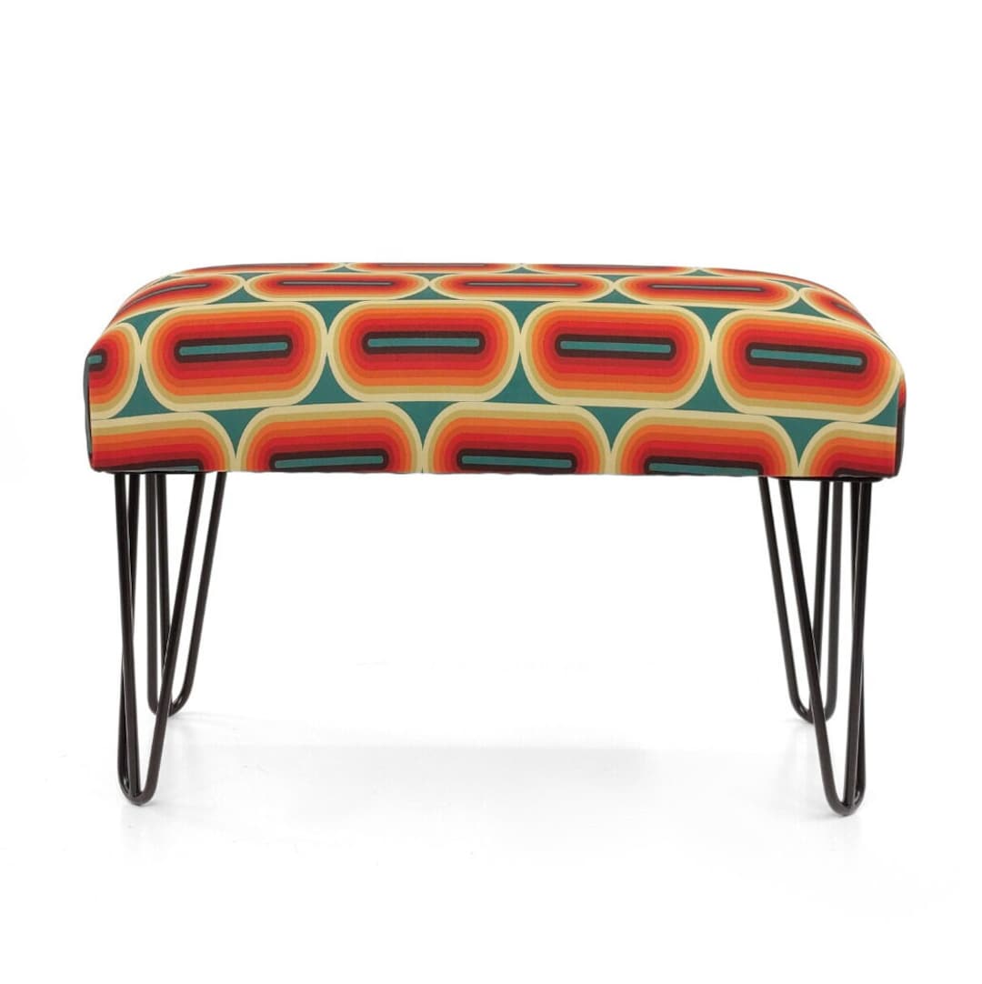 Bench Metal Industrial Patterns Pouf handmade Pouffe Hallway Seat LOFT ...