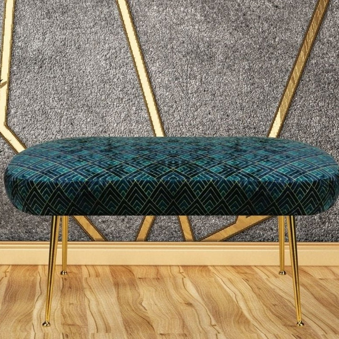 Bench Metal Industrial Pouf, Footstool, Loft Seat, Upholstered ...