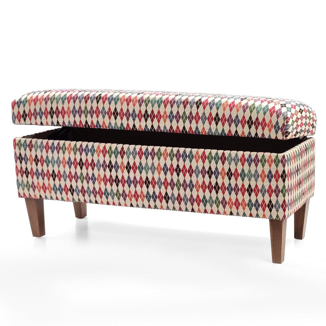 Trunk in Patterns |bench With Storage|upholstered Chest |pouffe With Storage| Seat With Storage ...