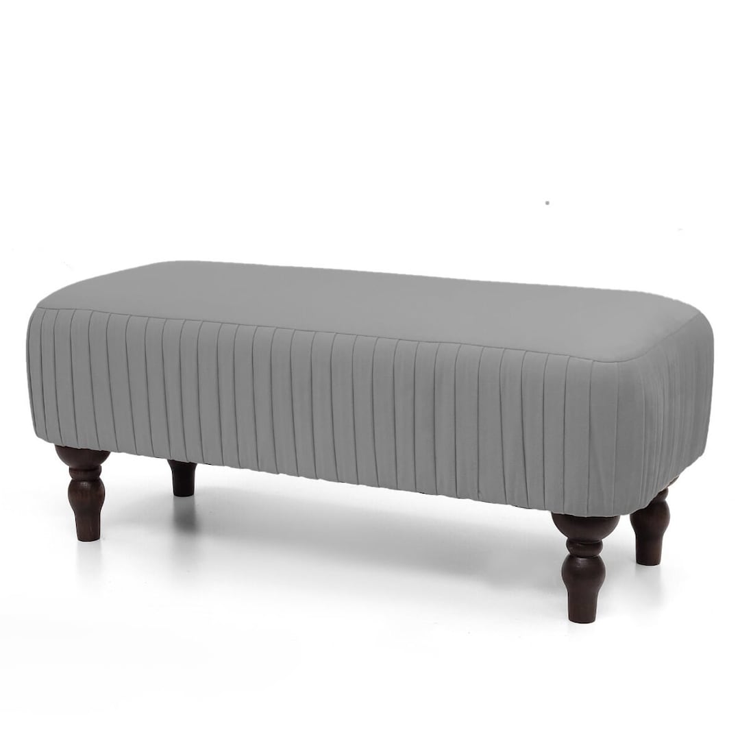 Handmade Bench pouffe Hallway Footstool Upholstered Handmade Seatpouffe ...