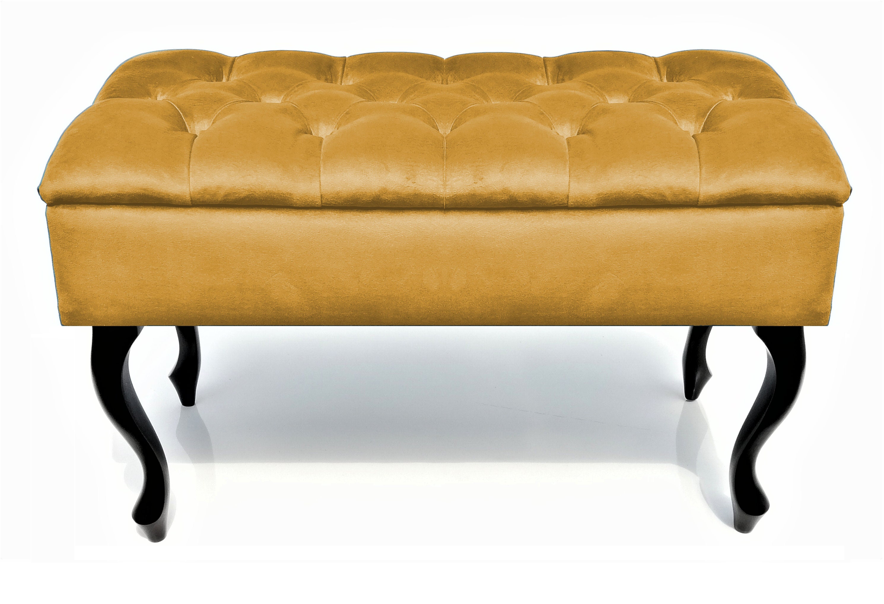 Mustard yellow trunk bench with storage upholstered chest | Etsy