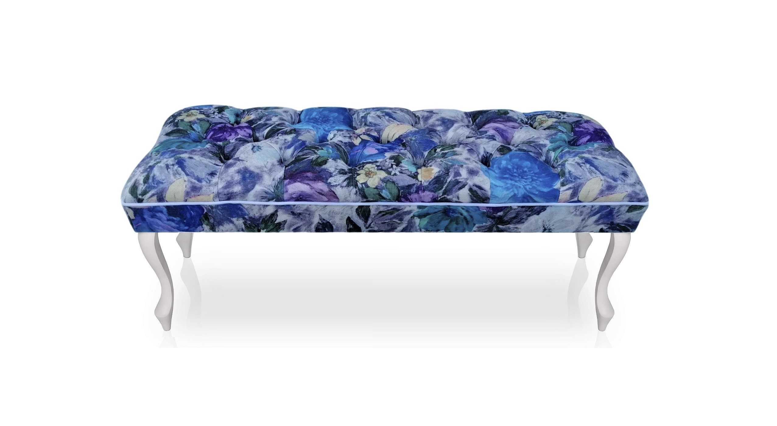 Flower Footstool Chesterfield Quilted Fabric Garden Meadow - Etsy UK