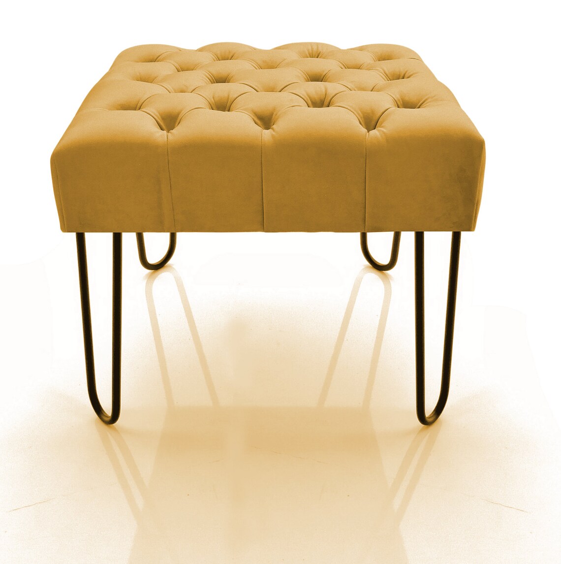 Chesterfield Style Coffee Table Mustard Velvet chesterfield - Etsy