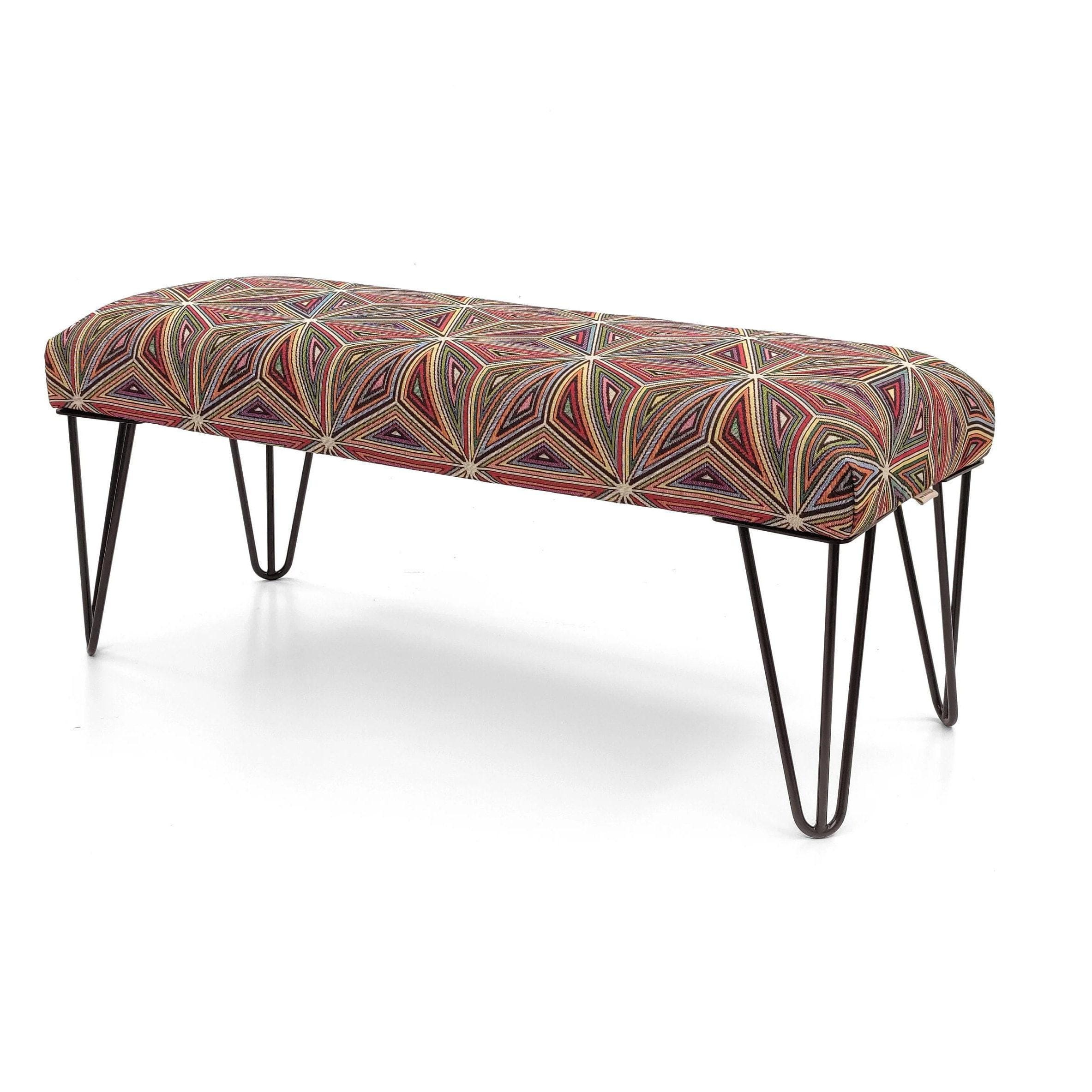 Geometric Bench,metal Bench, Bedroom Bench, Upholstered Footstool ...