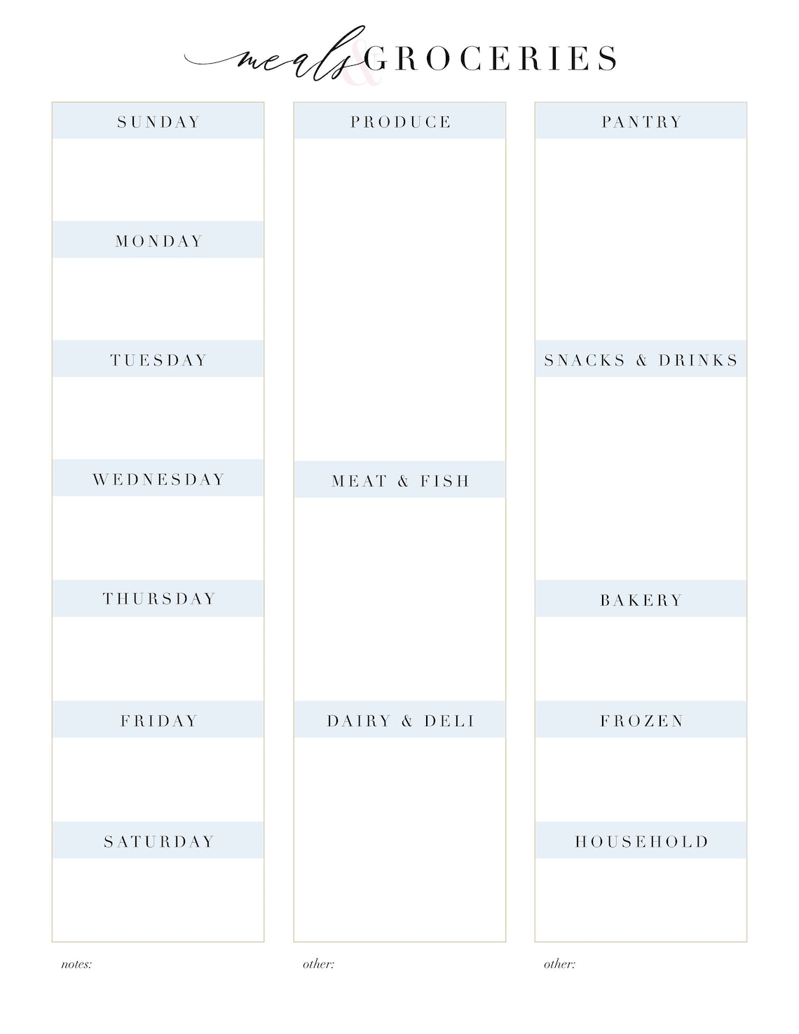 Meal Planner & Grocery List - Etsy