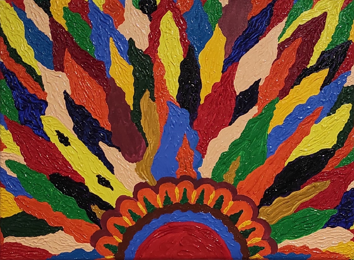 Sun Rays Painting Abstract Original Wall Art on Canvas 12 by | Etsy