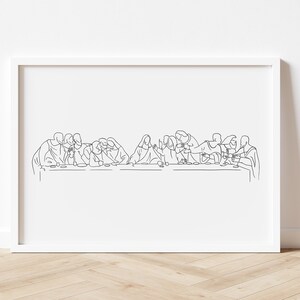 The Last Supper Line Art Jesus Line Art Christian Printable | Etsy UK