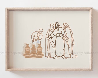 Wedding at Cana Bible Story Jesus' First Miracle - Etsy